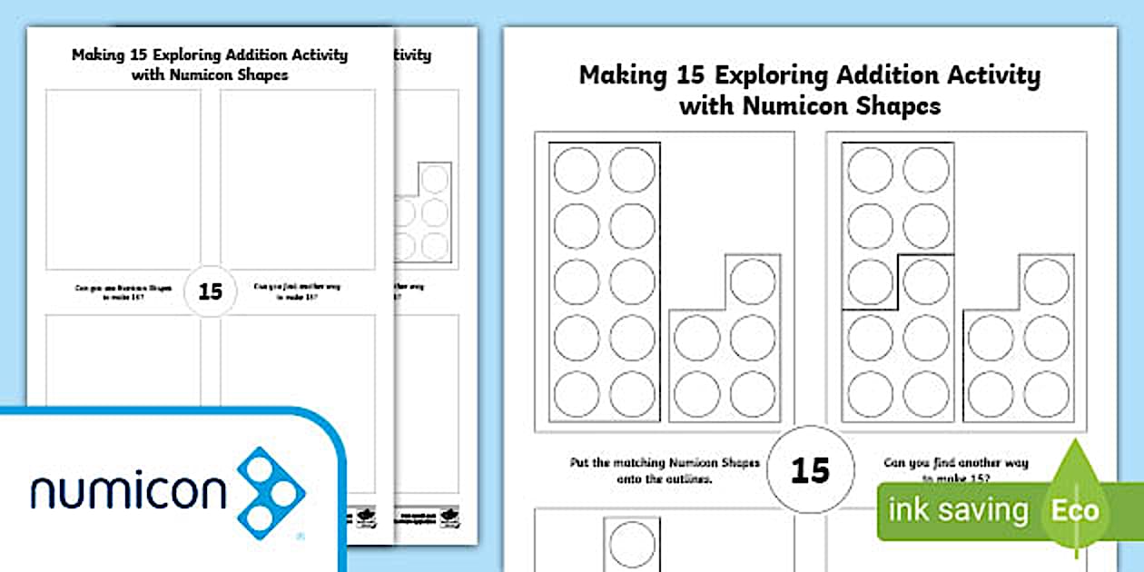 👉 Making 15 Exploring Addition Activity with Numicon Shapes